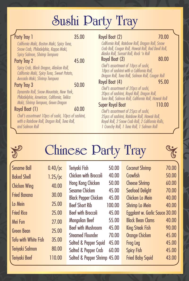 Menu | Royal Buffet